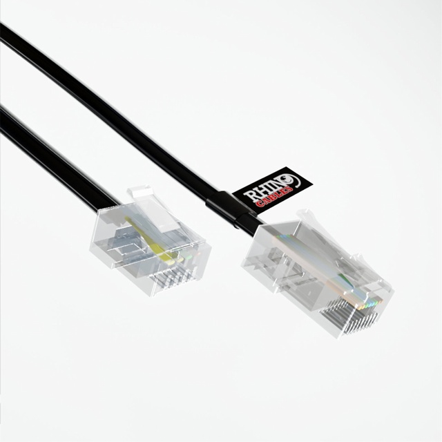 - RJ11 to RJ45 Ethernet Telephone Cable 8P4C 6P4C ASDL Patch Lead BLACK ...