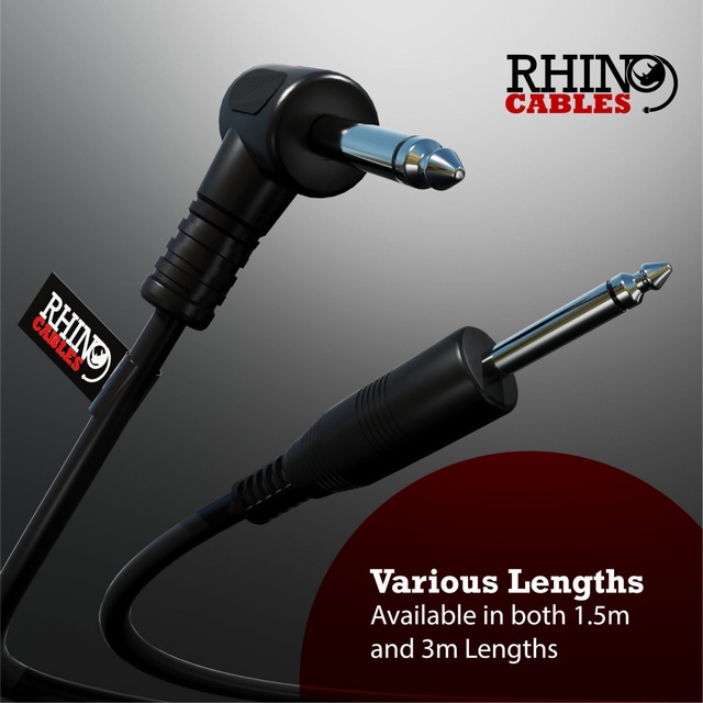 - rhinocables 6.35mm Mono Straight to Right Angle 90 degree ¼” Male ...